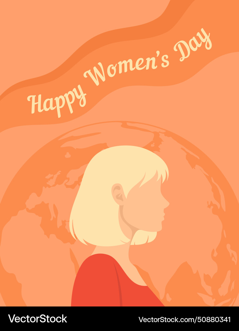 International womens day greeting card profile Vector Image
