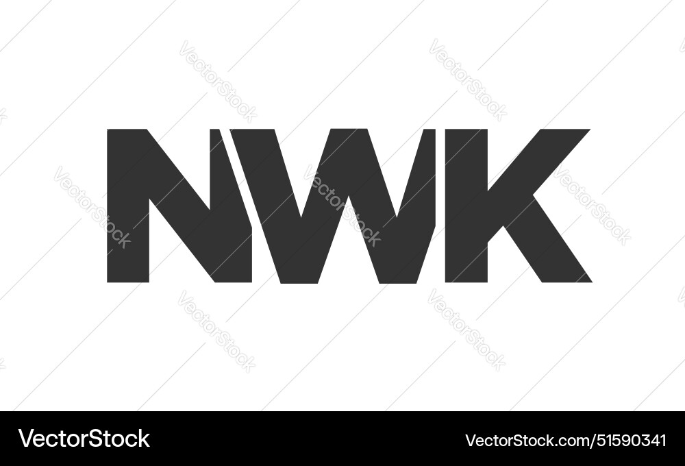 Nwk logo design template with strong and modern Vector Image