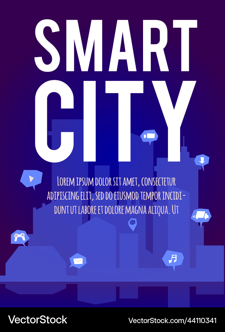 Poster about smart city and 5g technologies flat Vector Image