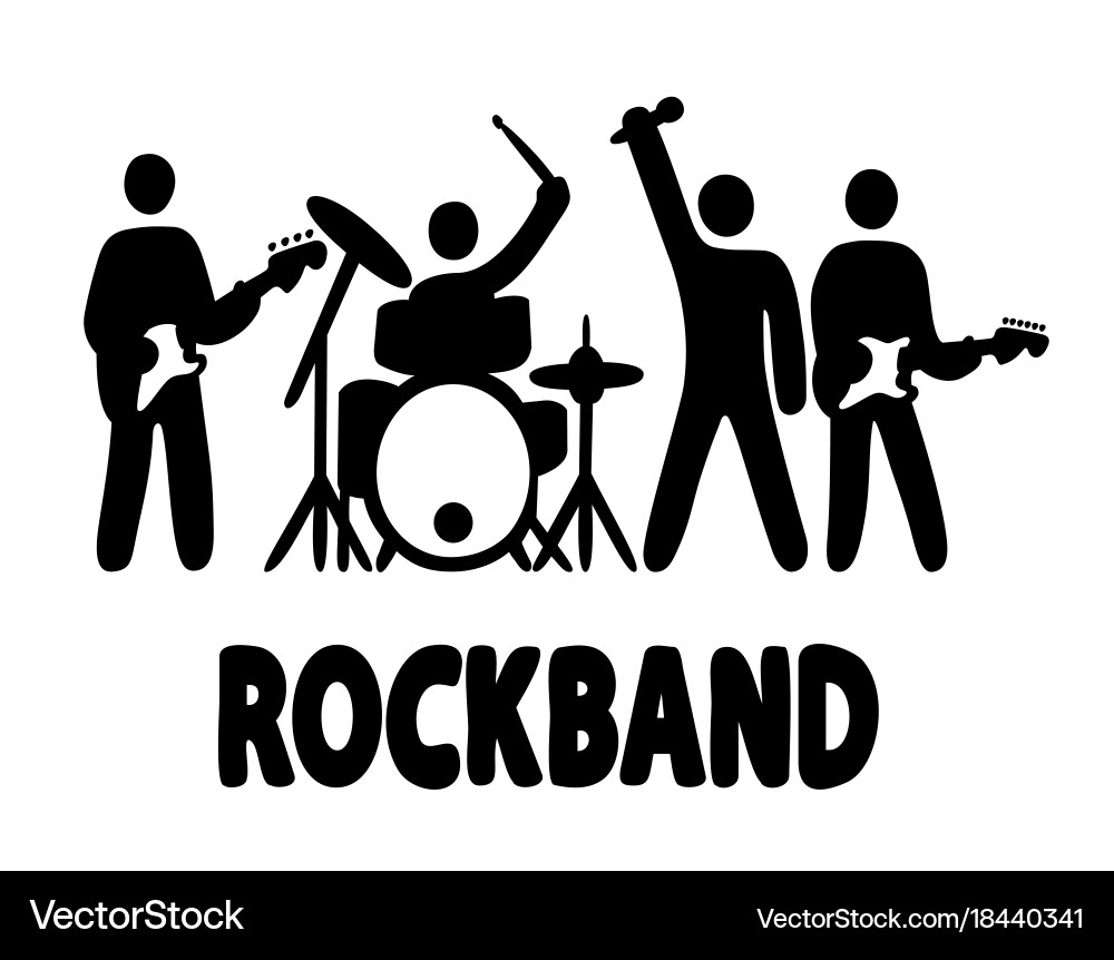Rock band simple Royalty Free Vector Image - VectorStock