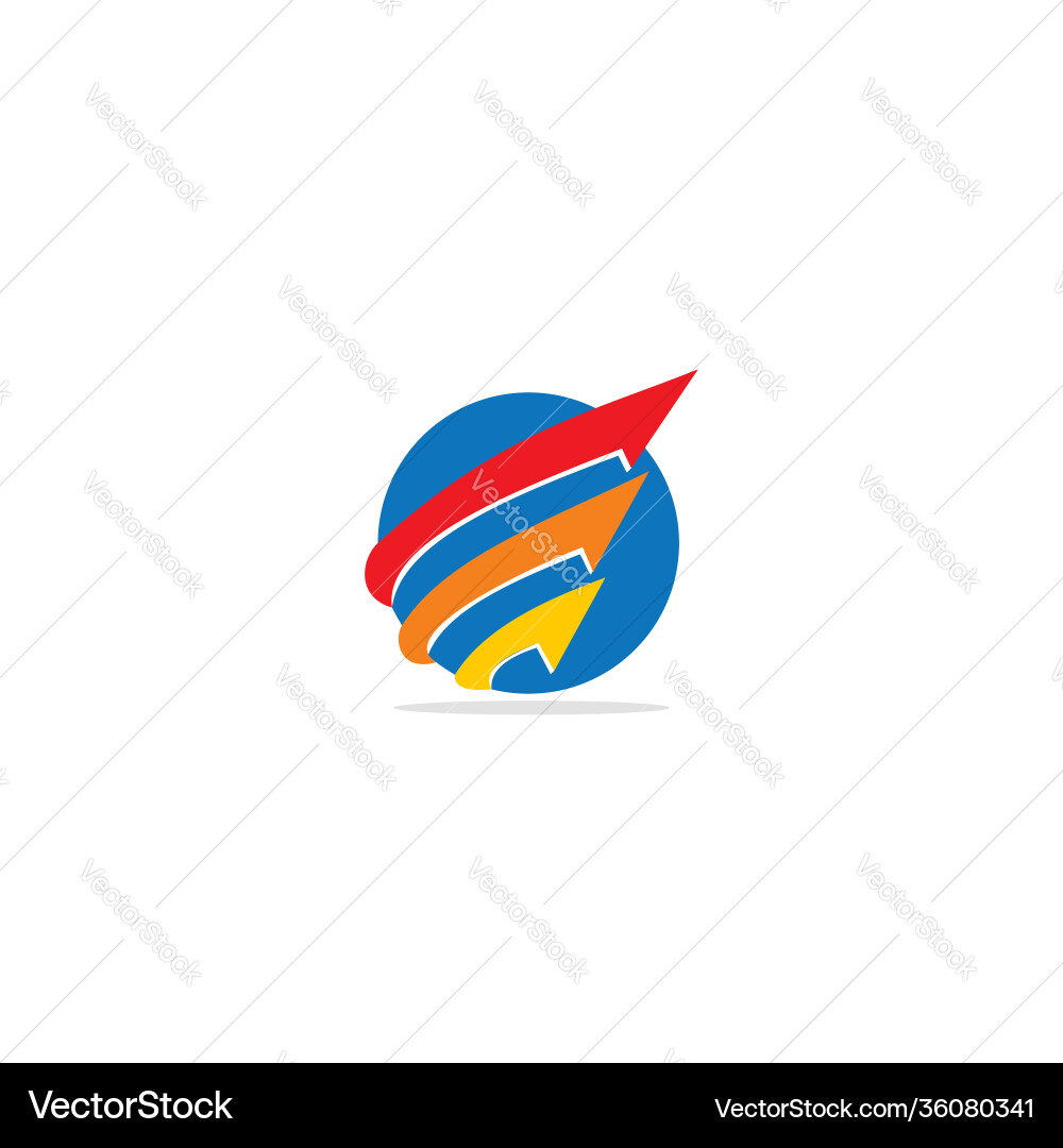 Round arrow progress logo Royalty Free Vector Image