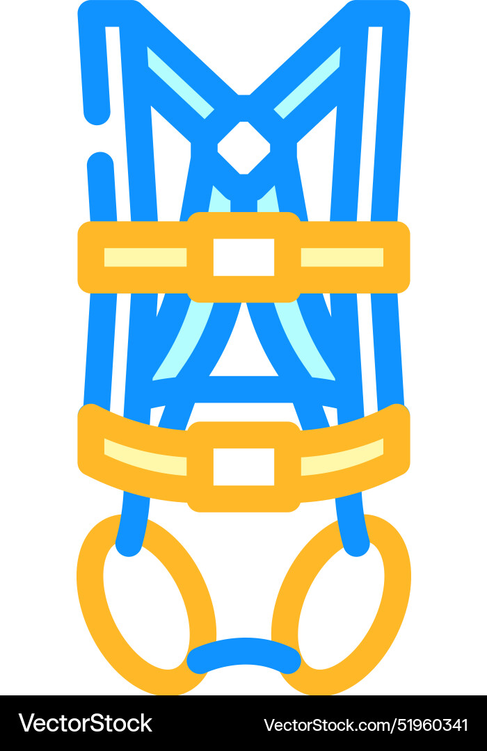 Safety harness ppe protective equipment color icon
