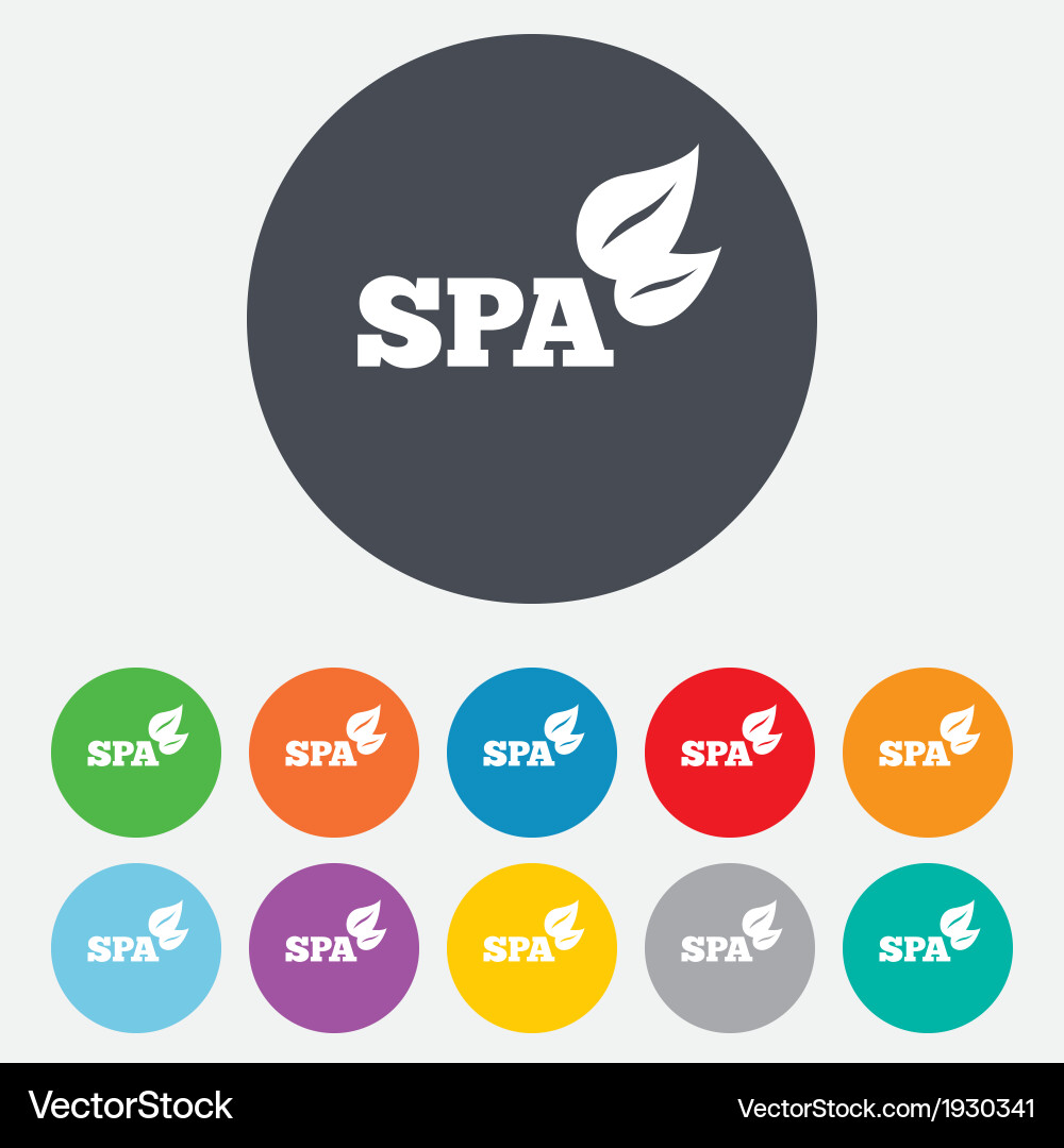 Spa sign icon leaves symbol Royalty Free Vector Image