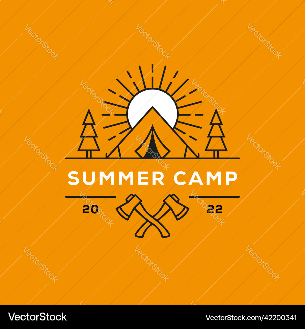 Summer camp logo Royalty Free Vector Image - VectorStock