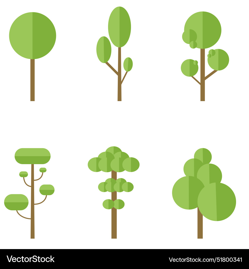 Trees for landscape design a set of colored Vector Image
