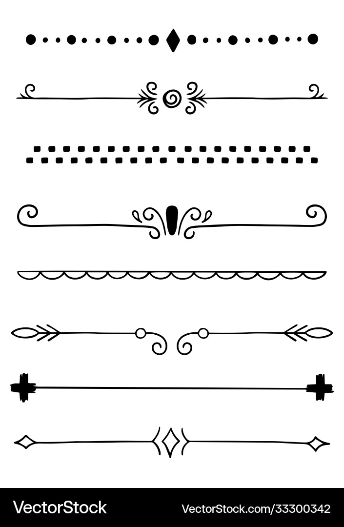 0010 hand drawn dividers Royalty Free Vector Image