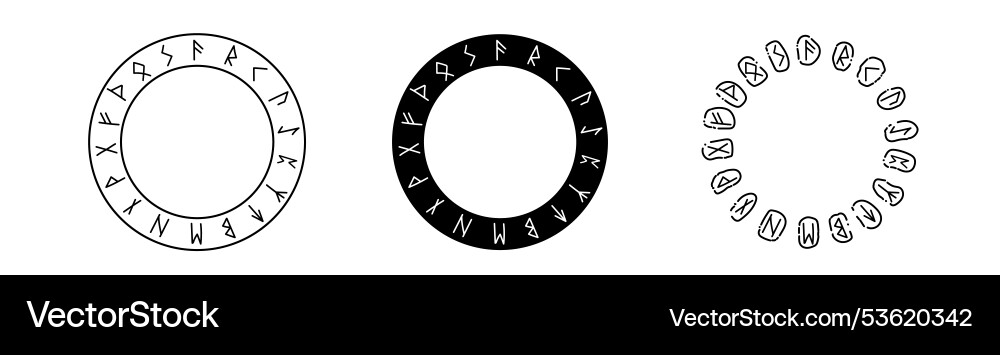 A circle in scandinavian wit runes Royalty Free Vector Image