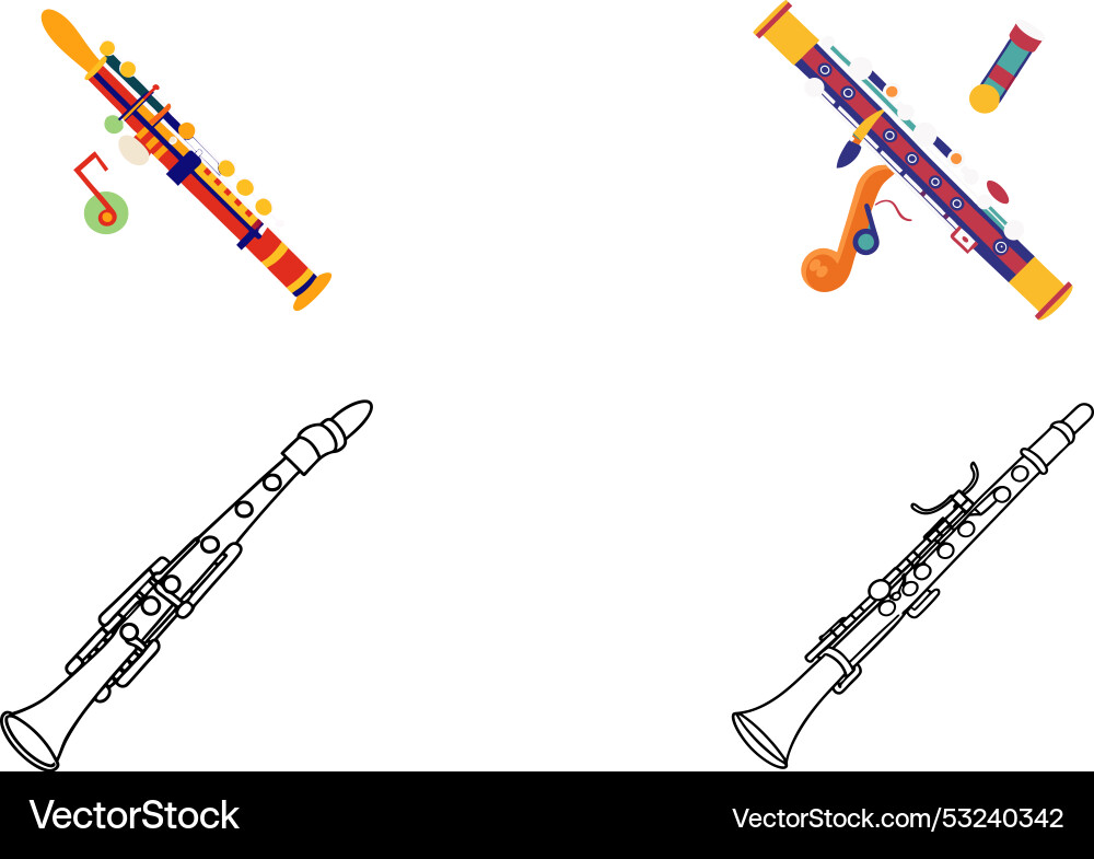 An oboe in cartoon style Royalty Free Vector Image