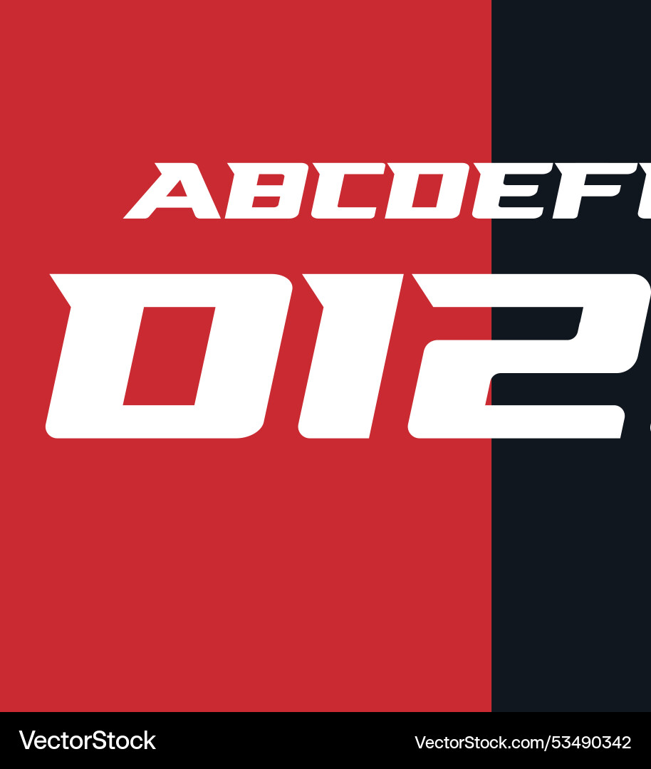 Bold athletic font dynamic angles typeface Vector Image