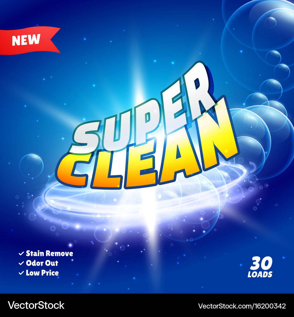 Cleaning and detergent product packaging concept Vector Image