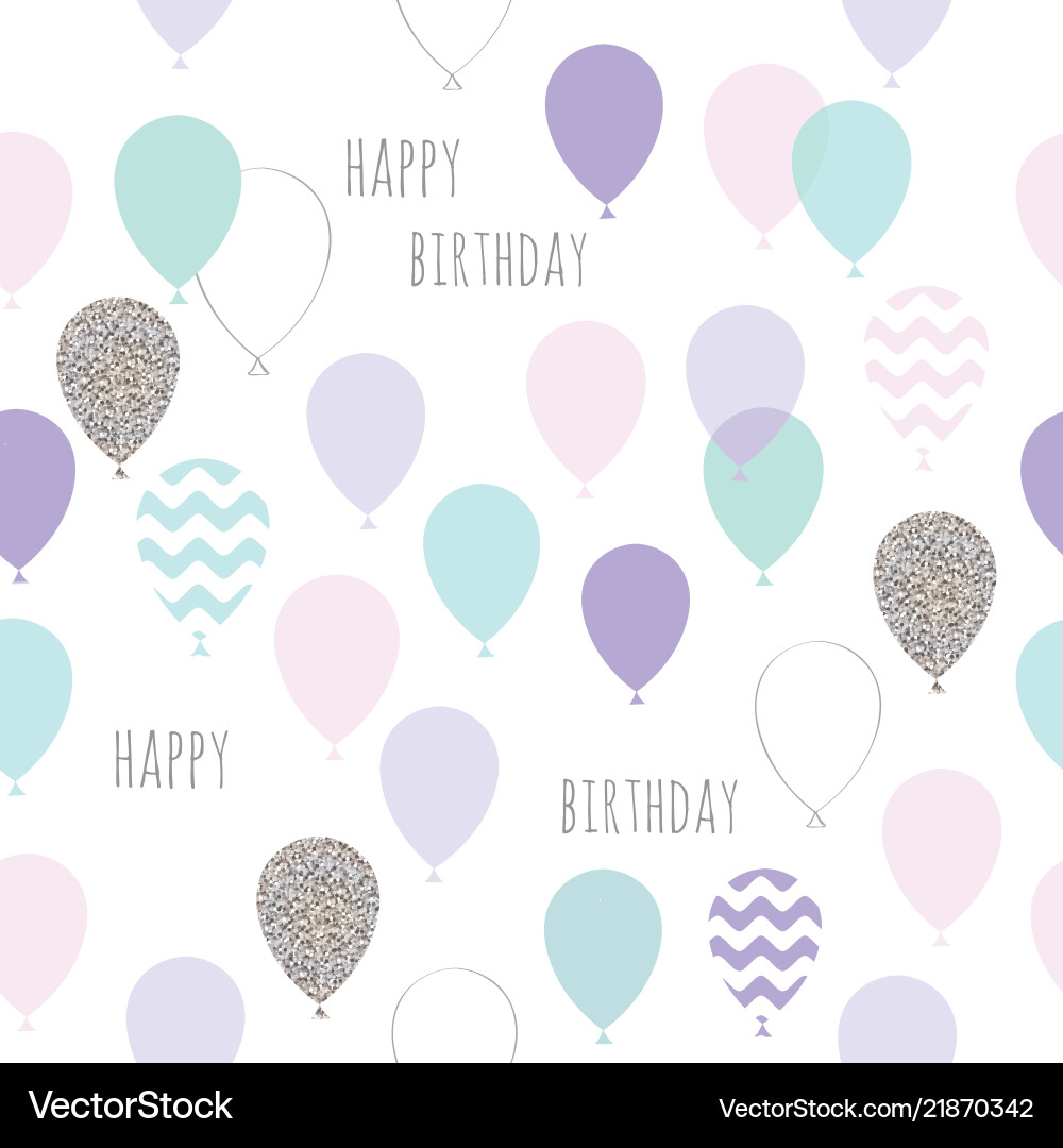 Cute seamless pattern with balloons for birthday Vector Image