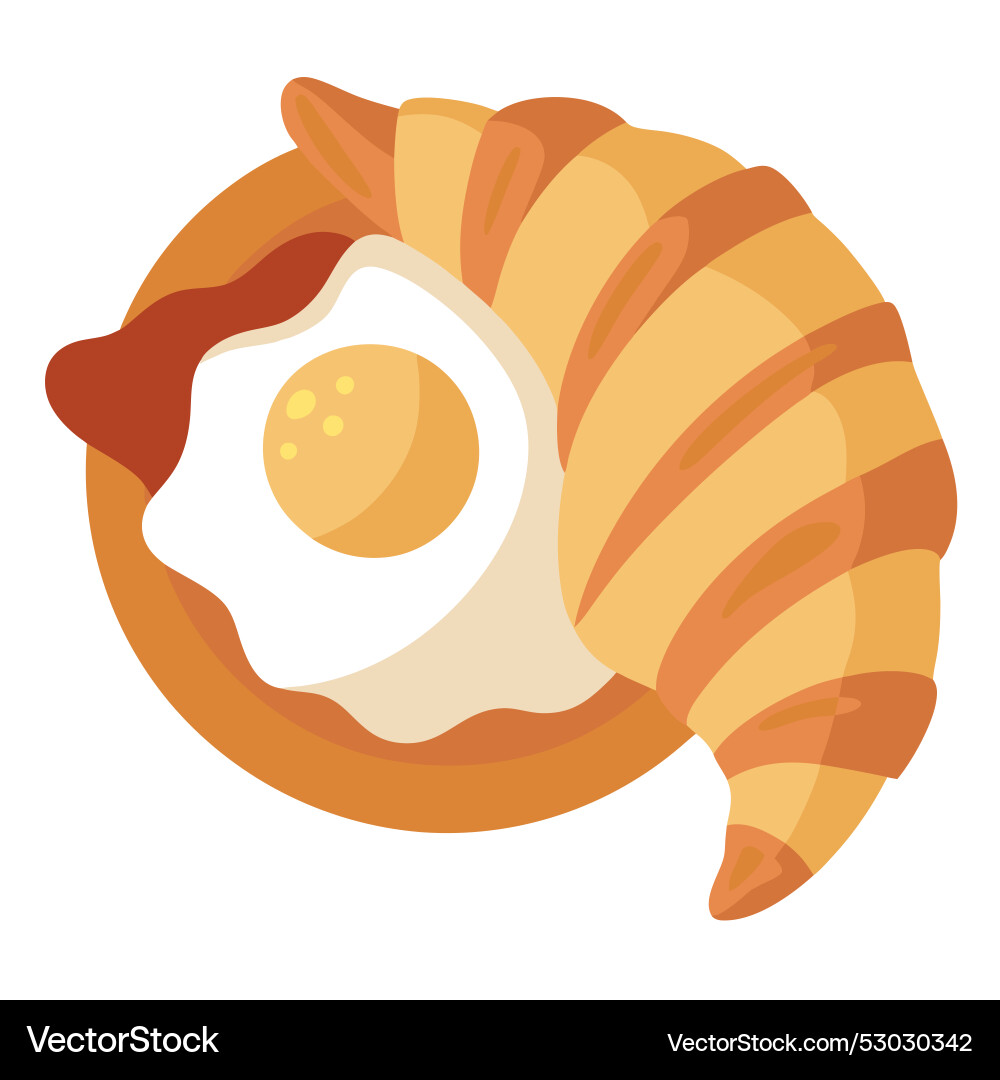 Egg and crispy bacon croissant breakfast – Royalty-Free Vector ...