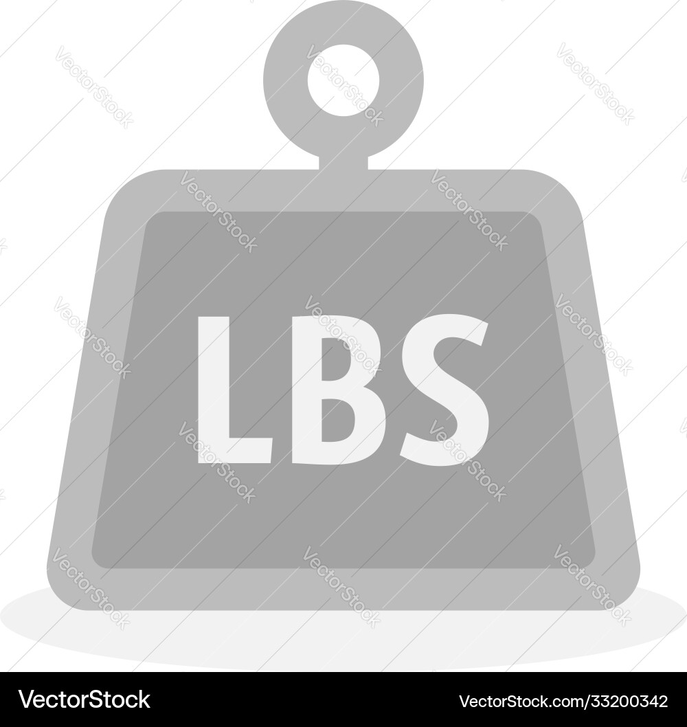 Gray simple lbs icon like pound Royalty Free Vector Image