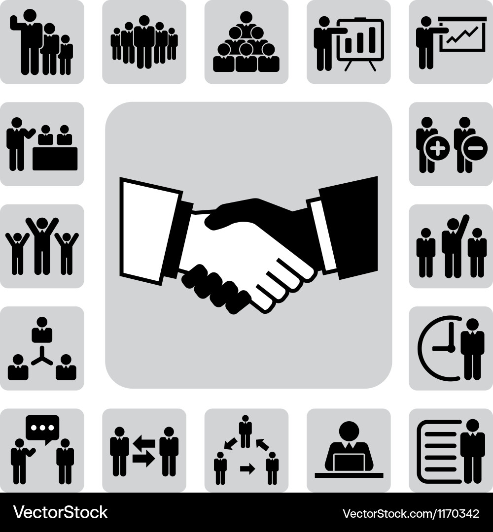 Handshake Business Icons Royalty Free Vector Image