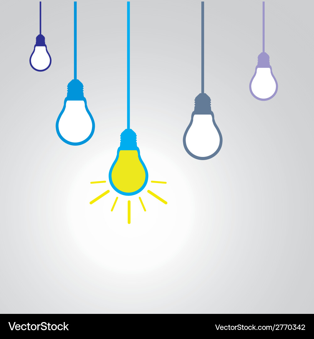 Idea concept with light bulbs Royalty Free Vector Image