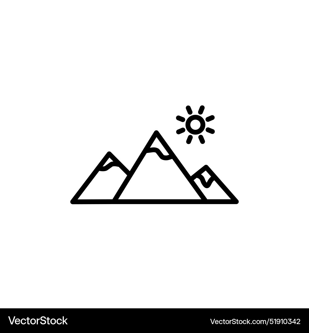 Mountain range icon for outdoor adventure Vector Image