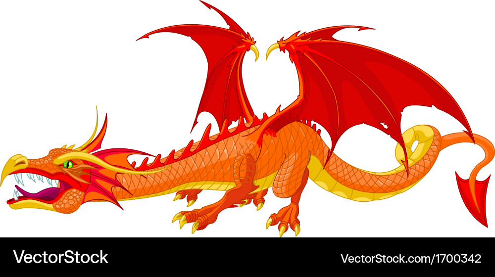 Red dragon Royalty Free Vector Image - VectorStock