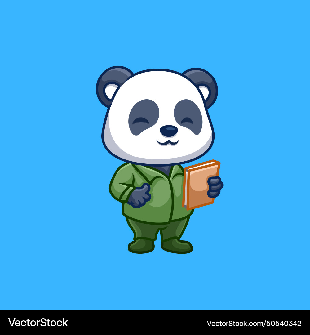 Teacher panda cute cartoon Royalty Free Vector Image