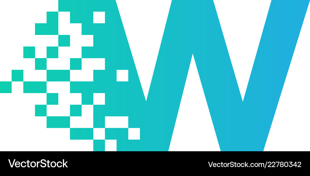 W letter pixel logo icon design Royalty Free Vector Image
