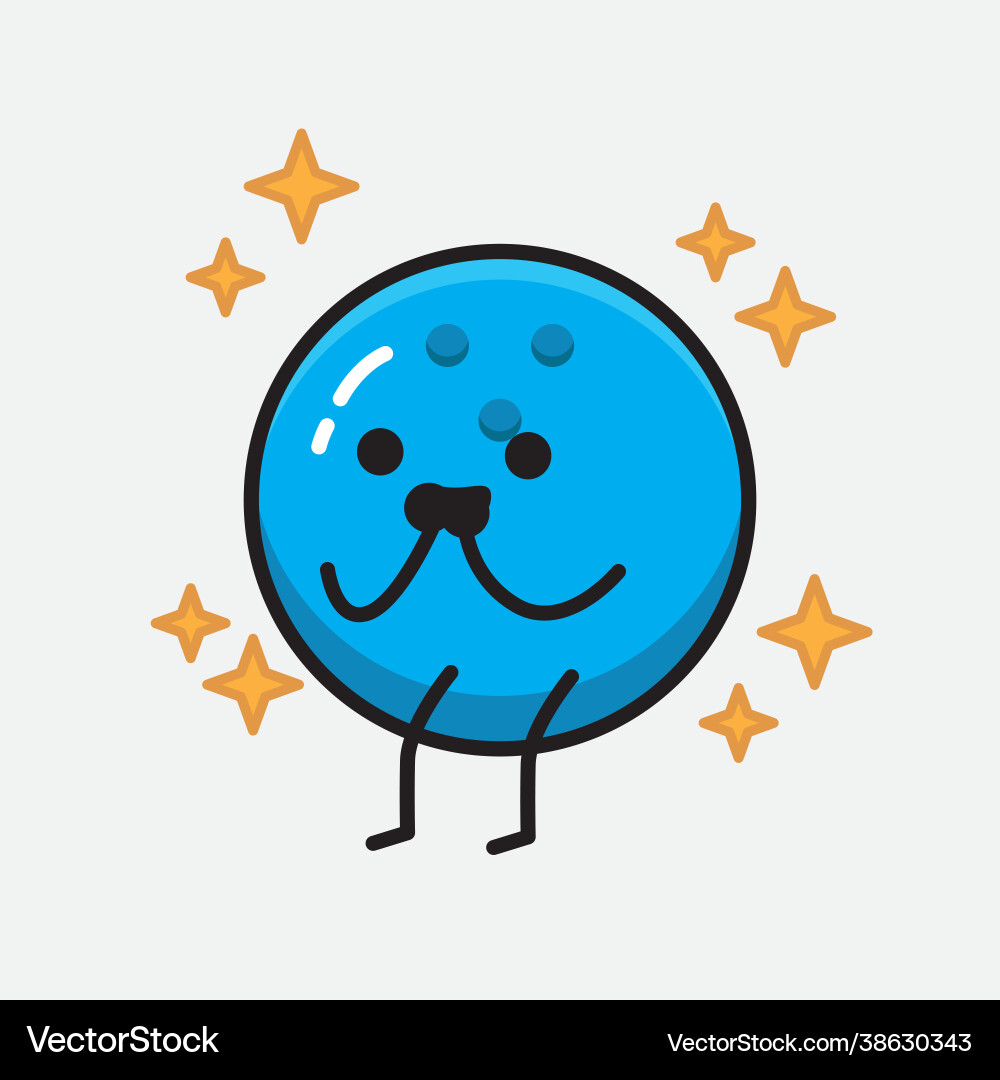 Bowling ball character with cute face and simple Vector Image
