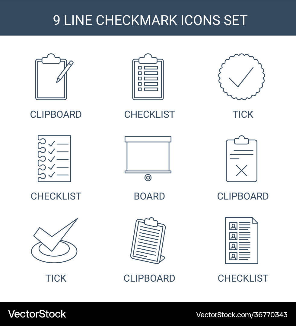 Checkmark icons Royalty Free Vector Image - VectorStock