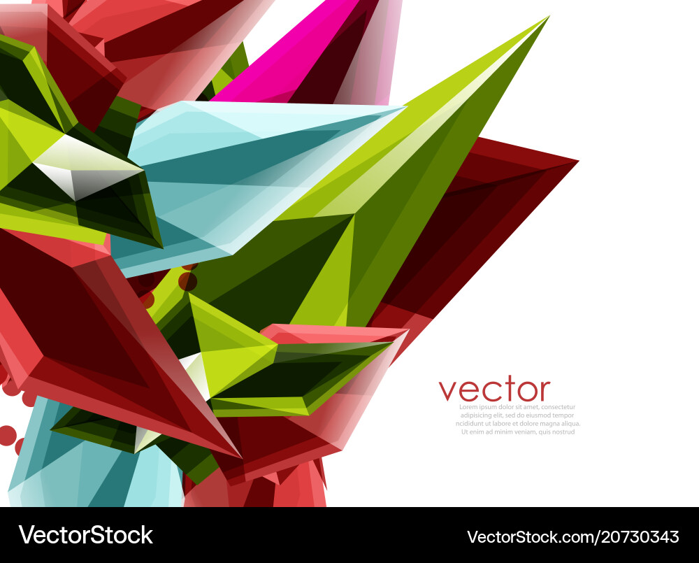 Color glass crystals on white background Vector Image