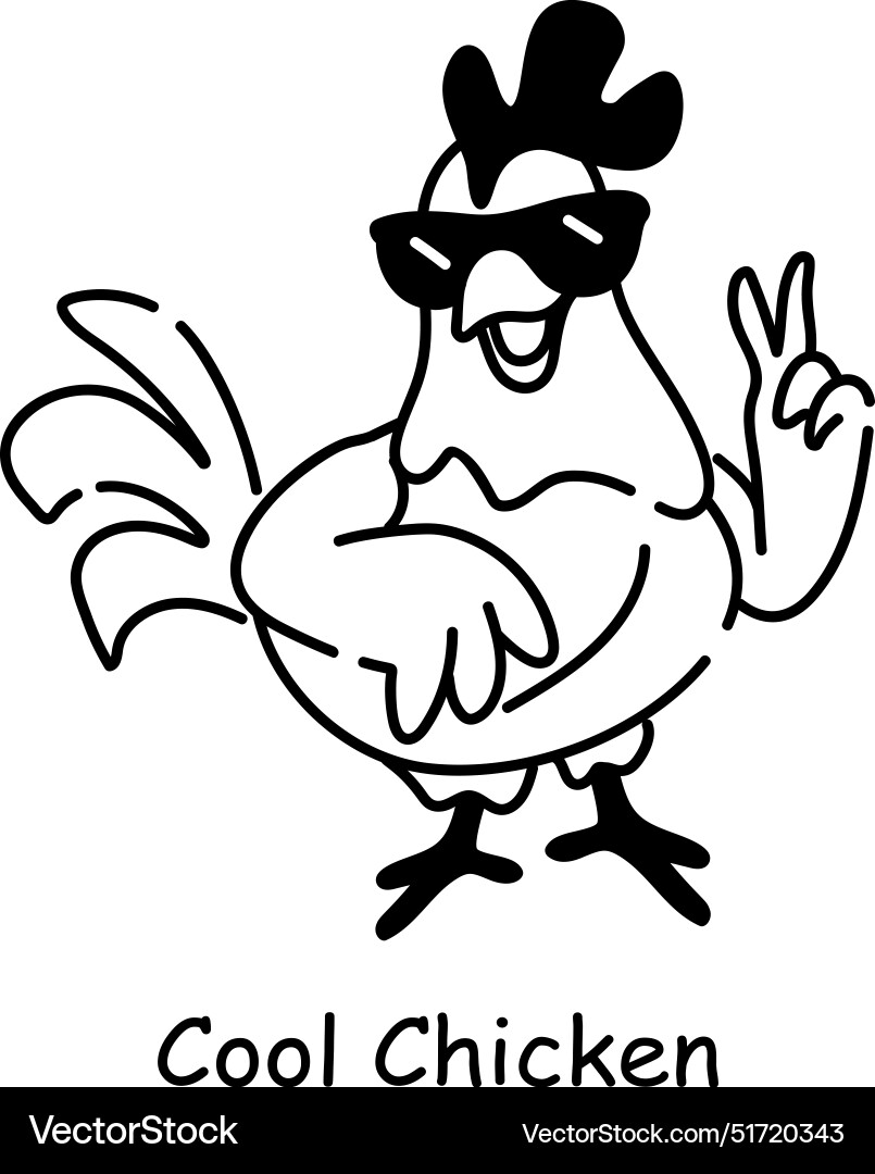 Cool chicken Royalty Free Vector Image - VectorStock