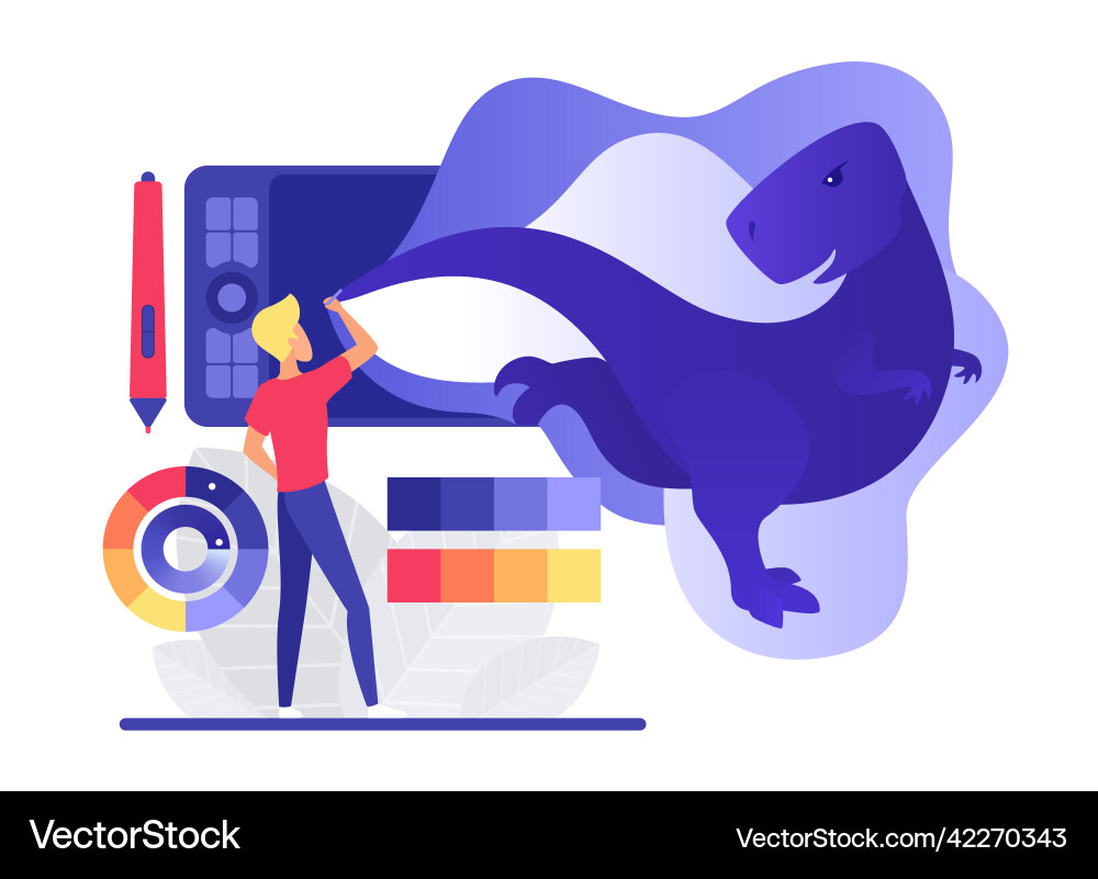 Digital art on software painting electronic device