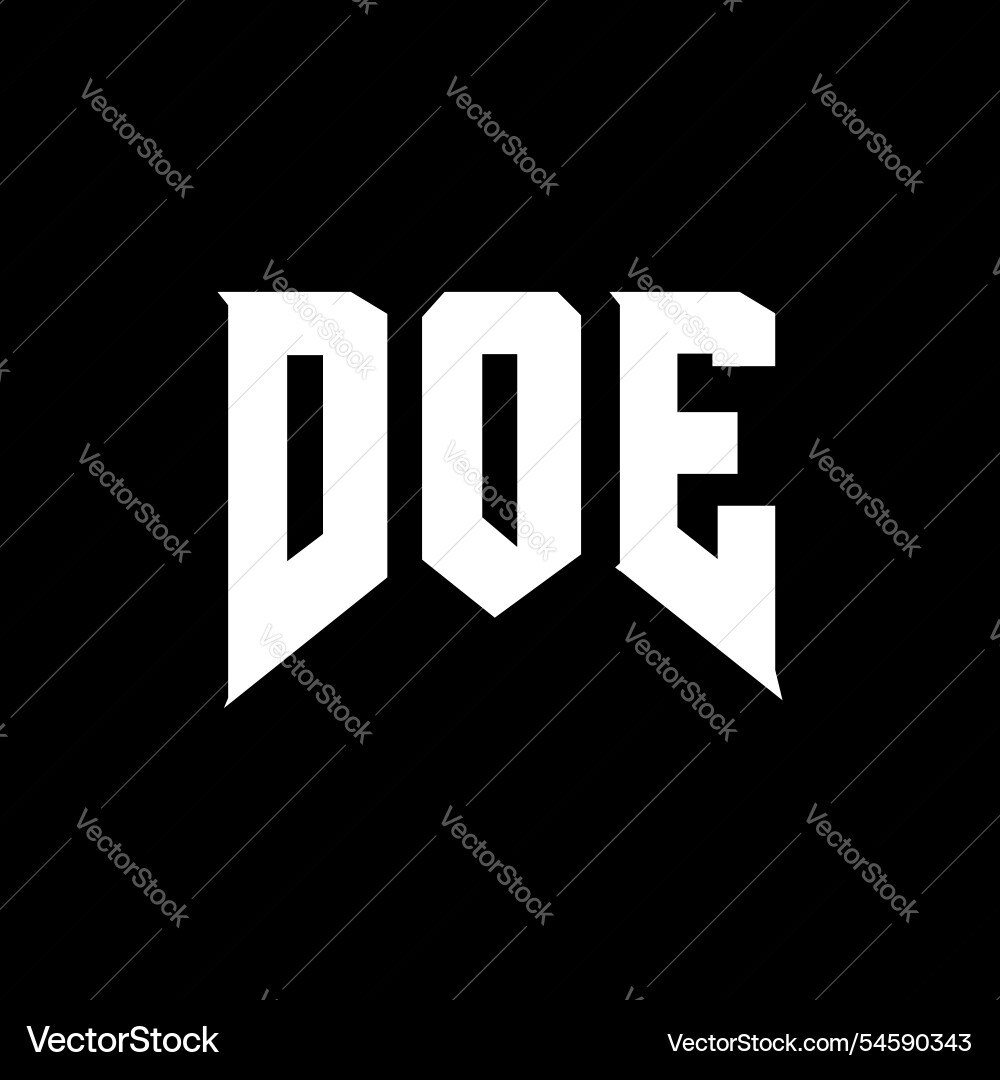 Doe letter logo design for technology company doe Vector Image