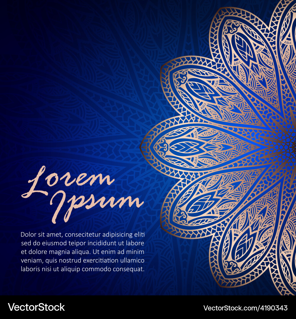 Gold mandala frame Royalty Free Vector Image - VectorStock