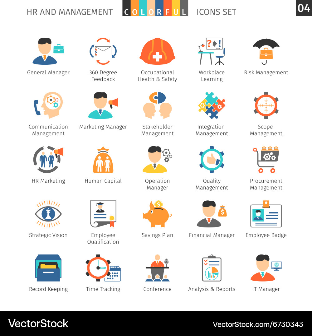 Human resources flat set 04 Royalty Free Vector Image