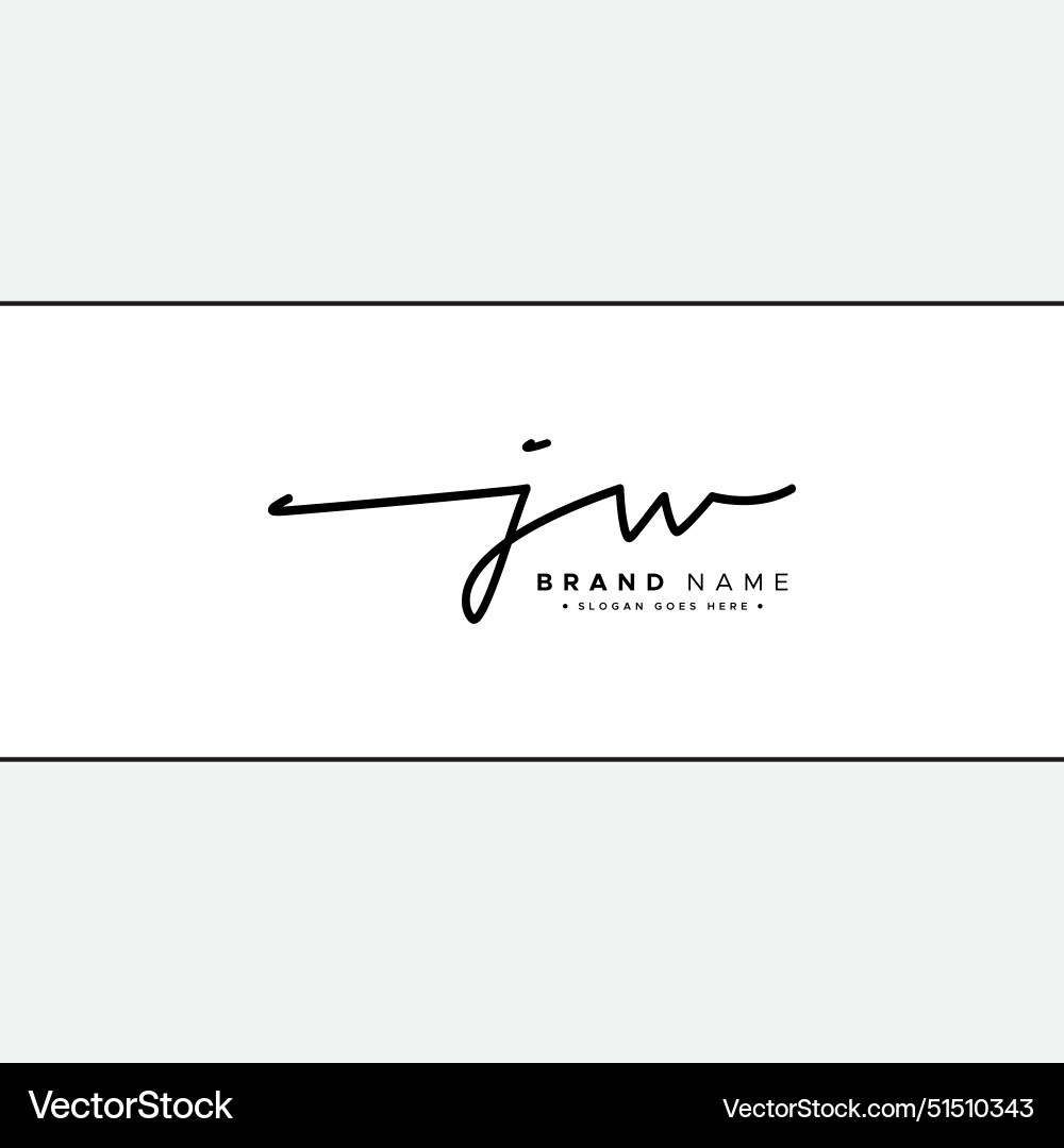 Initial letter jw logo template in handwritten Vector Image