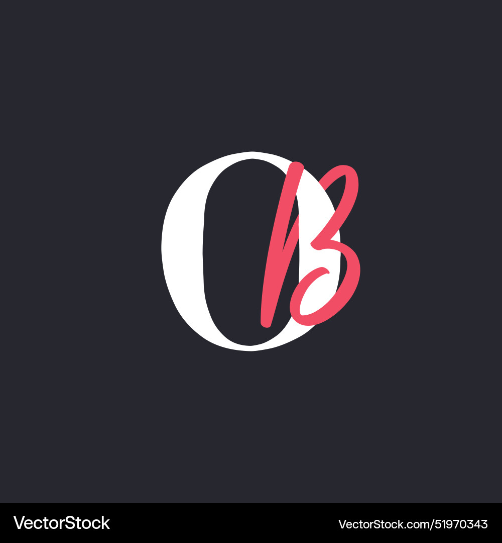 Letter ob logo perfectly blended initials Vector Image