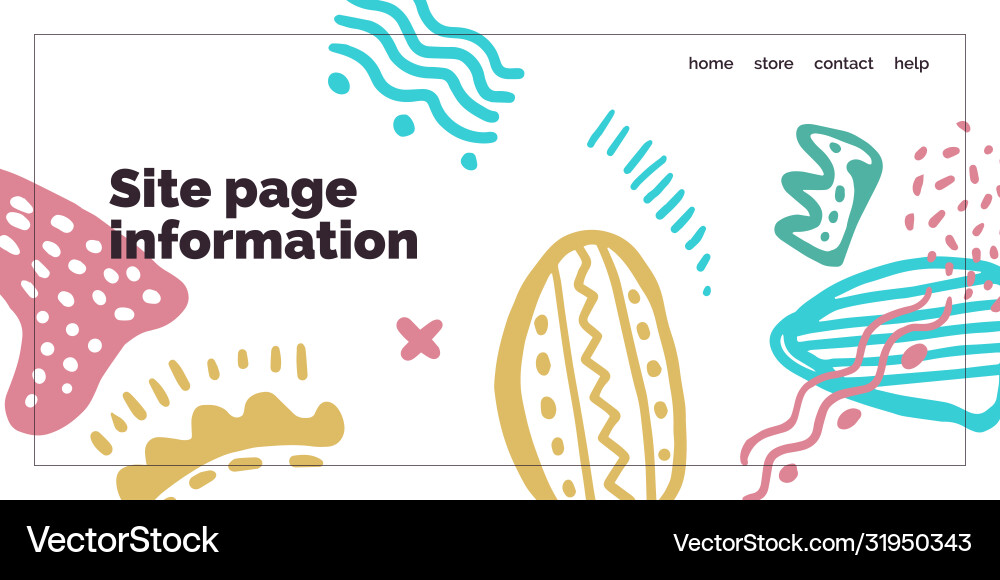 Modern poster different shapes in doodle style Vector Image