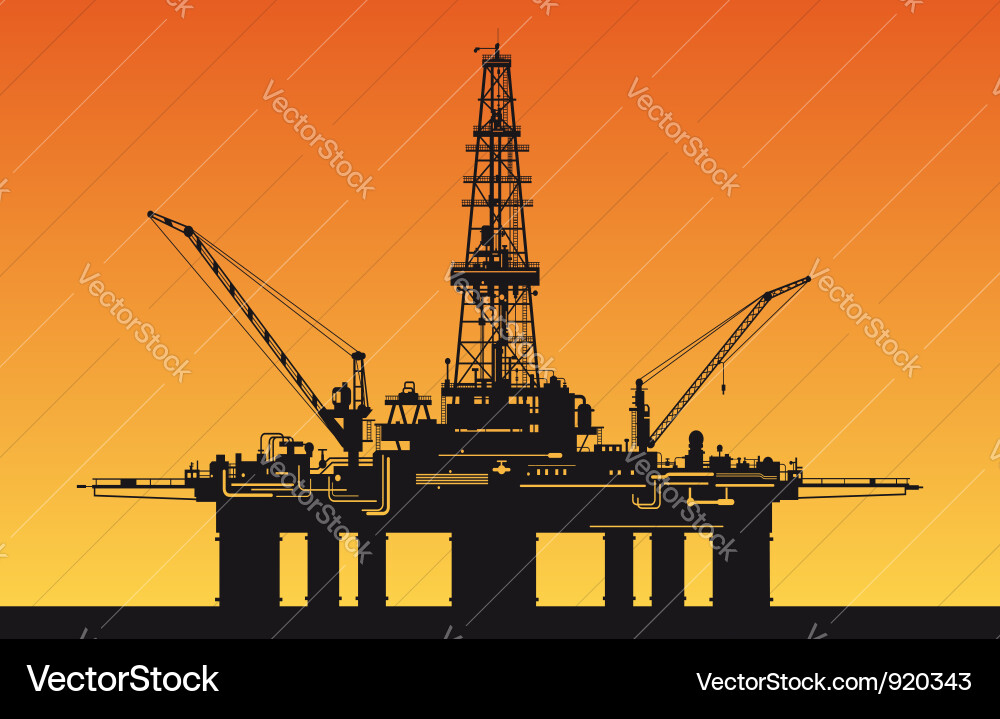 Oil Derrick Offshore Platform Royalty Free Vector Image