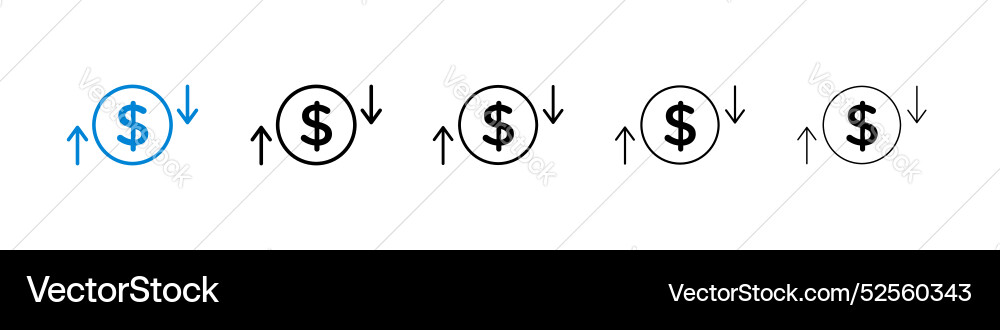 Operating profit loss icon set on white background