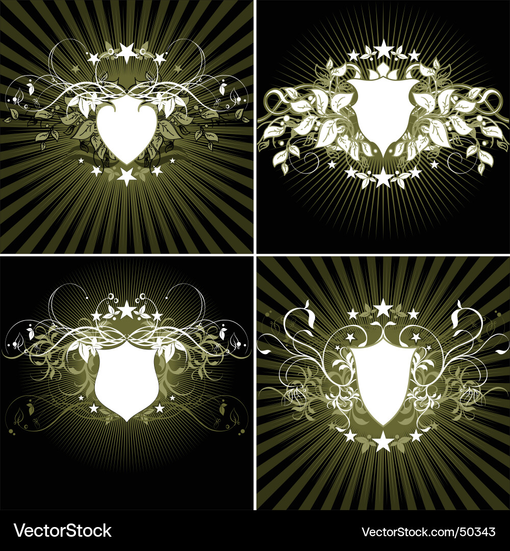 Ornamental shields Royalty Free Vector Image - VectorStock