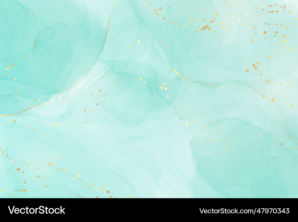 Pastel cyan mint liquid marble watercolor Vector Image