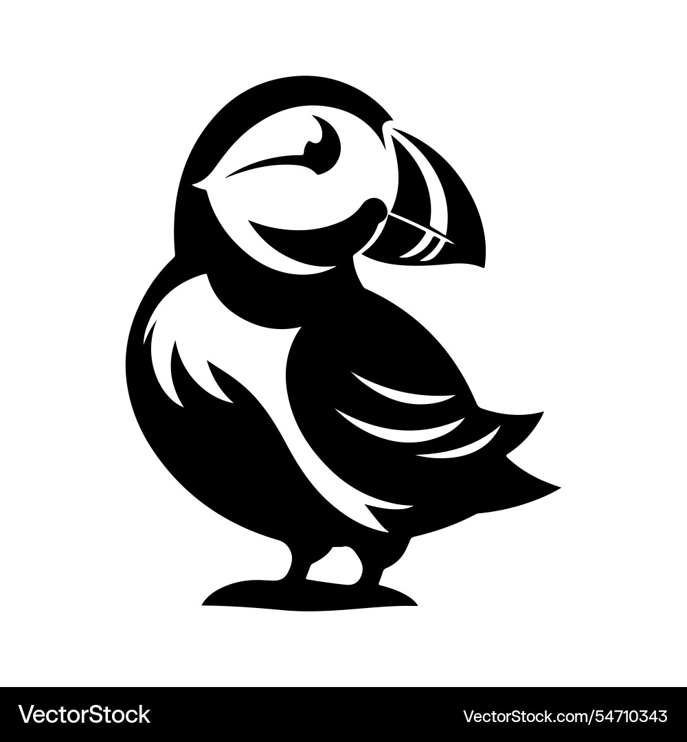 Puffin silhouette Royalty Free Vector Image - VectorStock