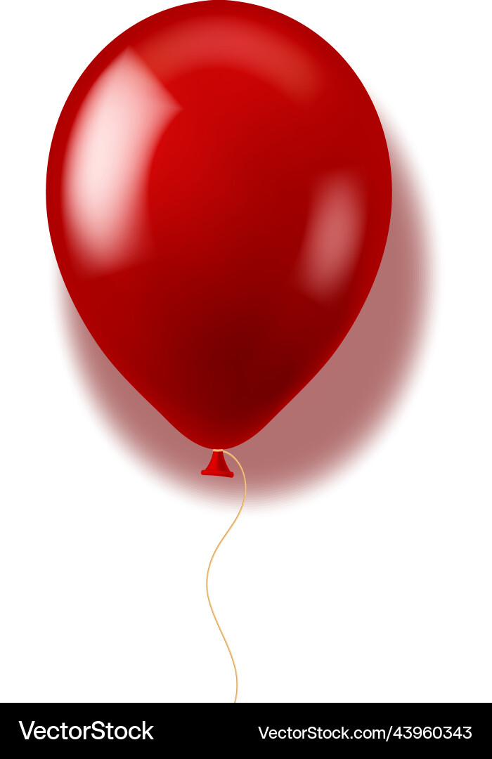 Red balloon mockup realistic color party Vector Image