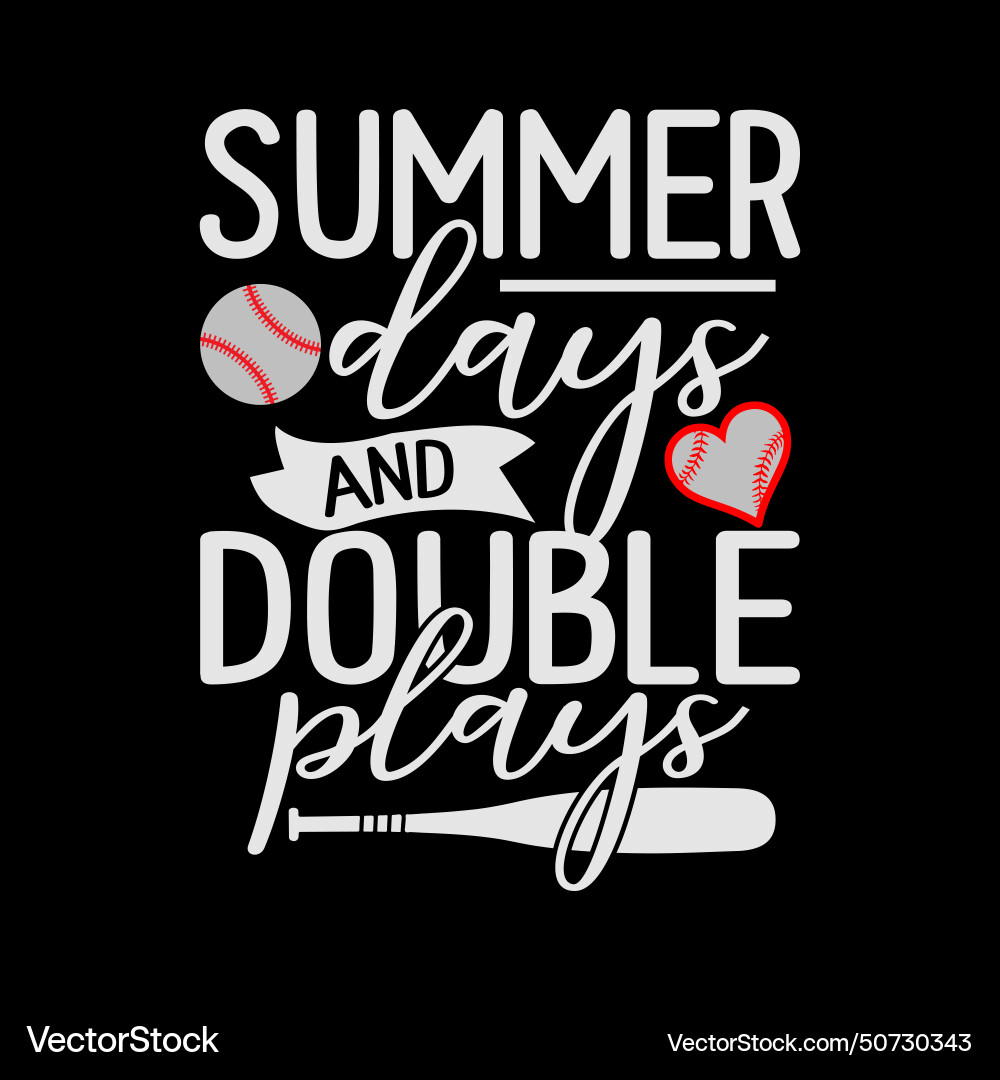 Summer days and double plays baseball svg craft cr