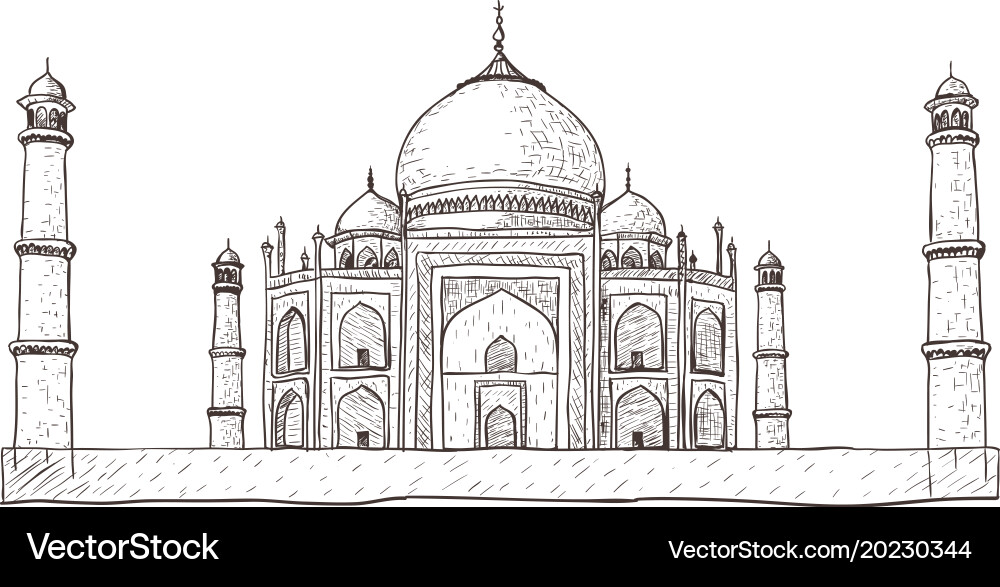 92taj mahal ansicht von india Lizenzfreies Vektorbild