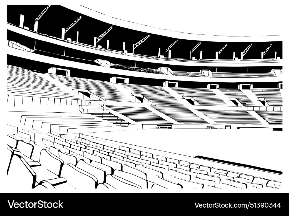 Abstract stadium sketch background Royalty Free Vector Image