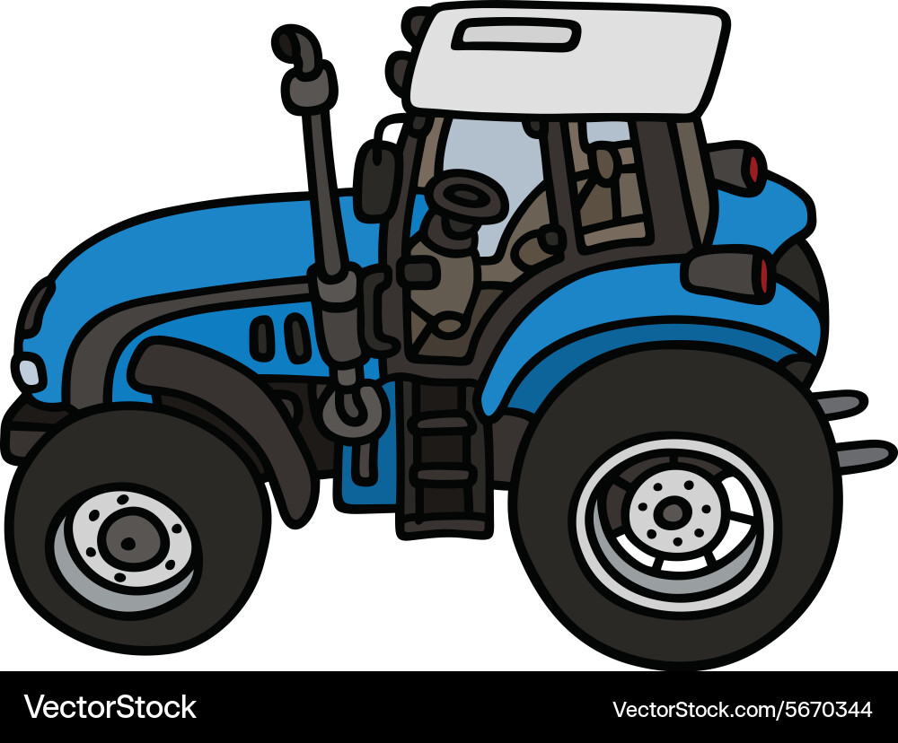 Blue tractor Royalty Free Vector Image - VectorStock