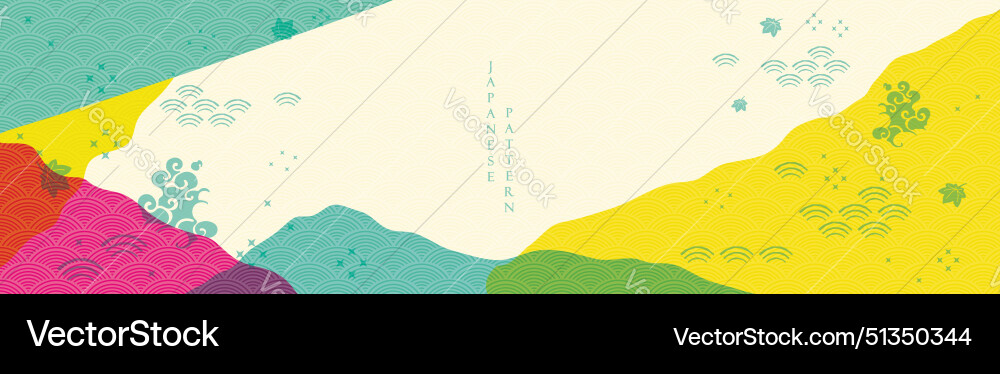 Colorful abstract landscape background with asia Vector Image