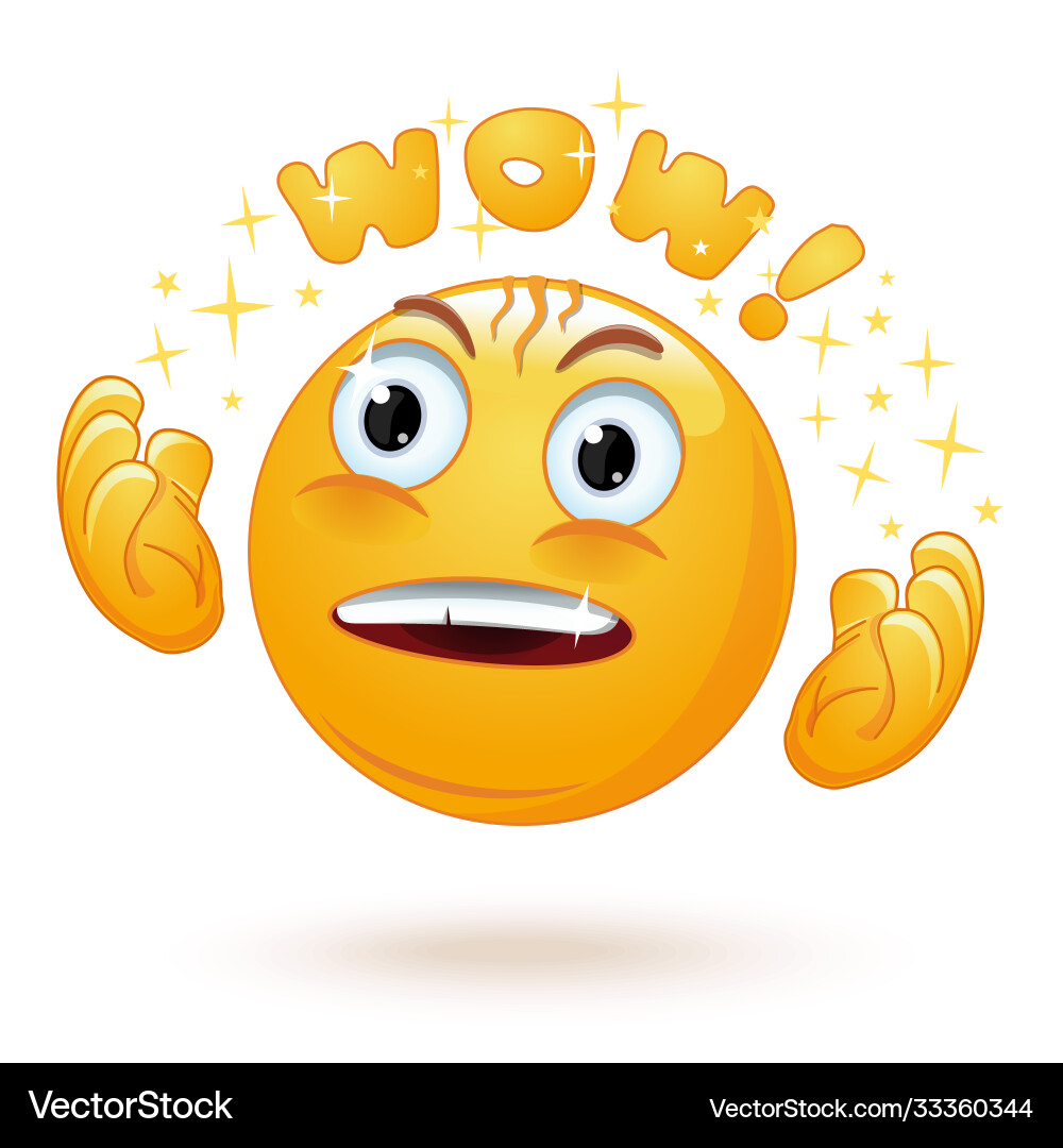 Emoticon face surprised Royalty Free Vector Image