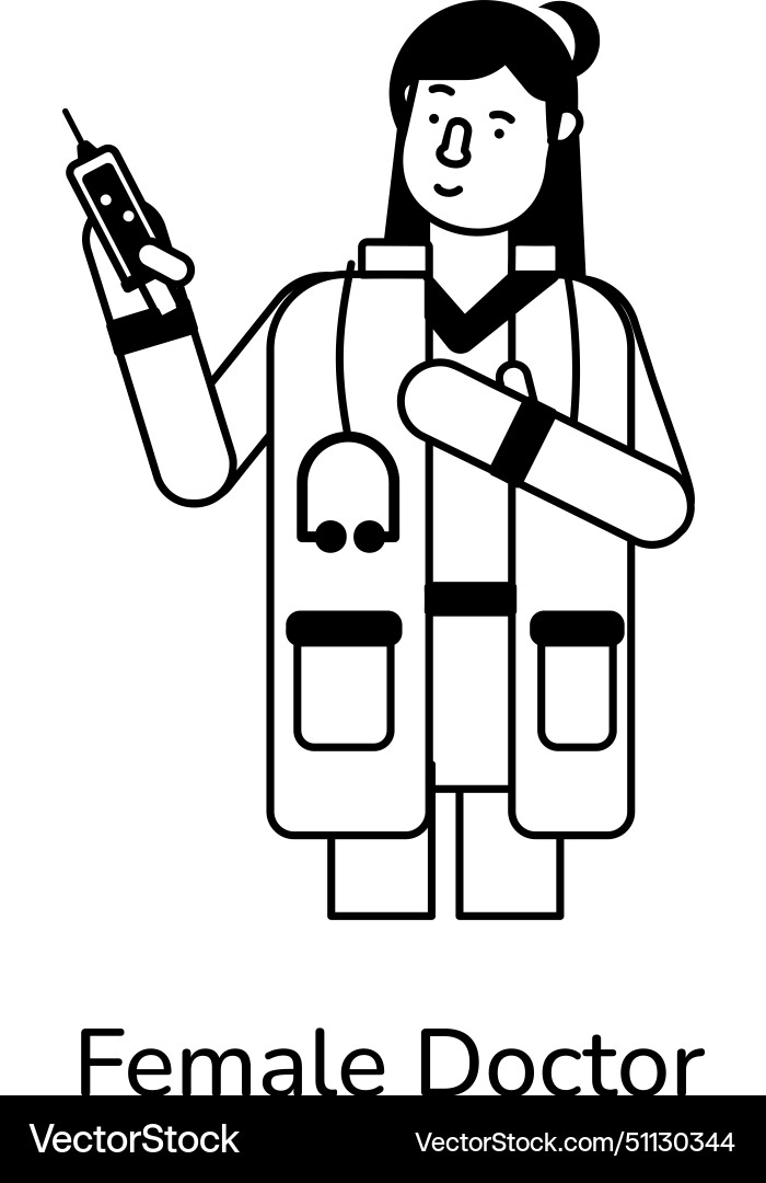 Female doctor Royalty Free Vector Image - VectorStock
