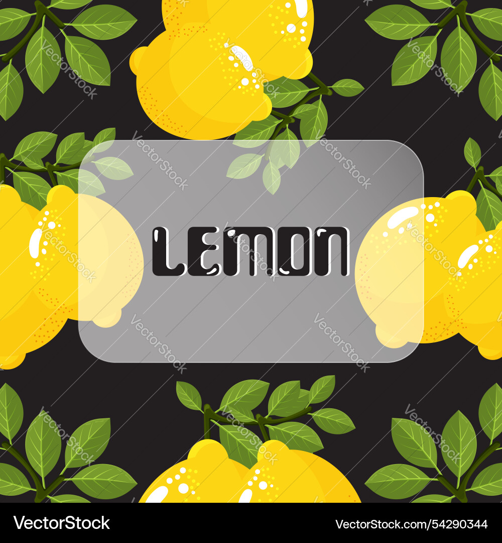 Lemon on dark background Royalty Free Vector Image