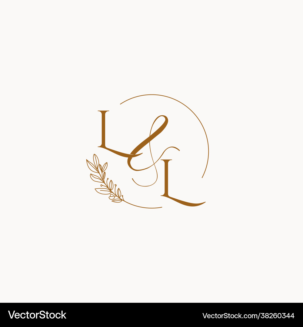Ll initial wedding monogram logo Royalty Free Vector Image