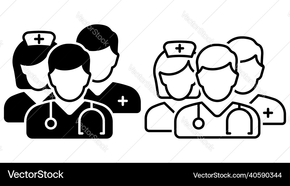 Medical team icon simple linear for a group Vector Image